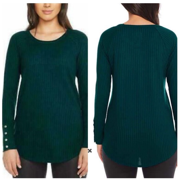 Chaser | Tops | Nwt Chaser Lush Green Long Sleeve Waffle Top | Poshmark